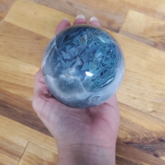 Mother Nature | Accents | Beautiful Turquoise Grey Marble Orb | Poshmark
